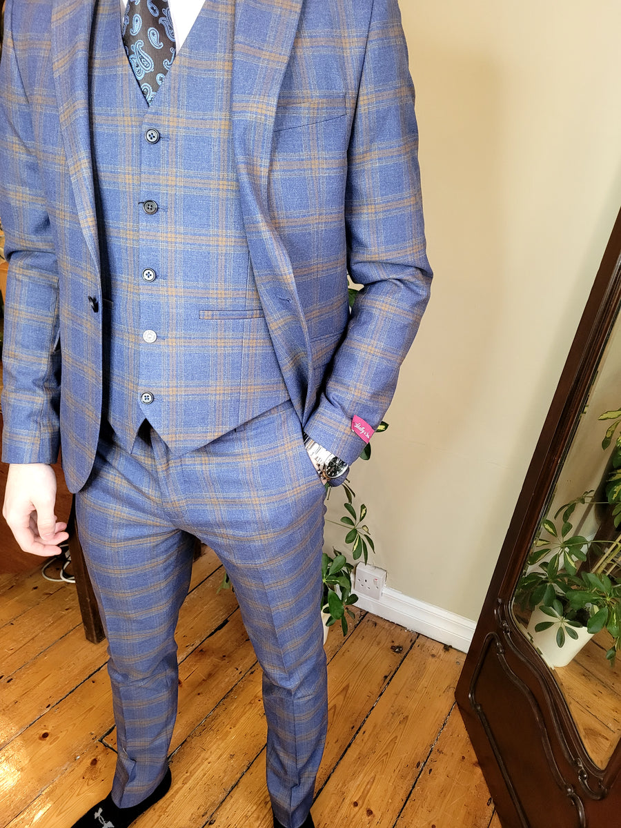 Maynard Blue Suit By Shelby & Sons – Manleys Menswear
